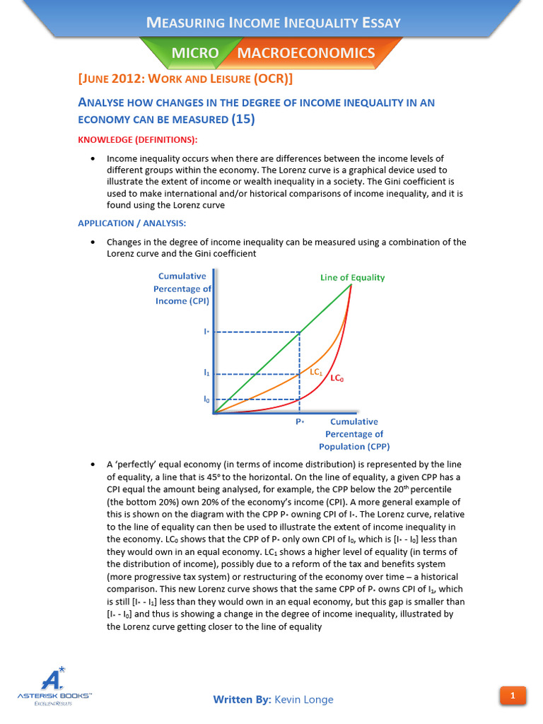 Measuring Income Inequality (Microeconomic and Macroeconomic) Essay ...