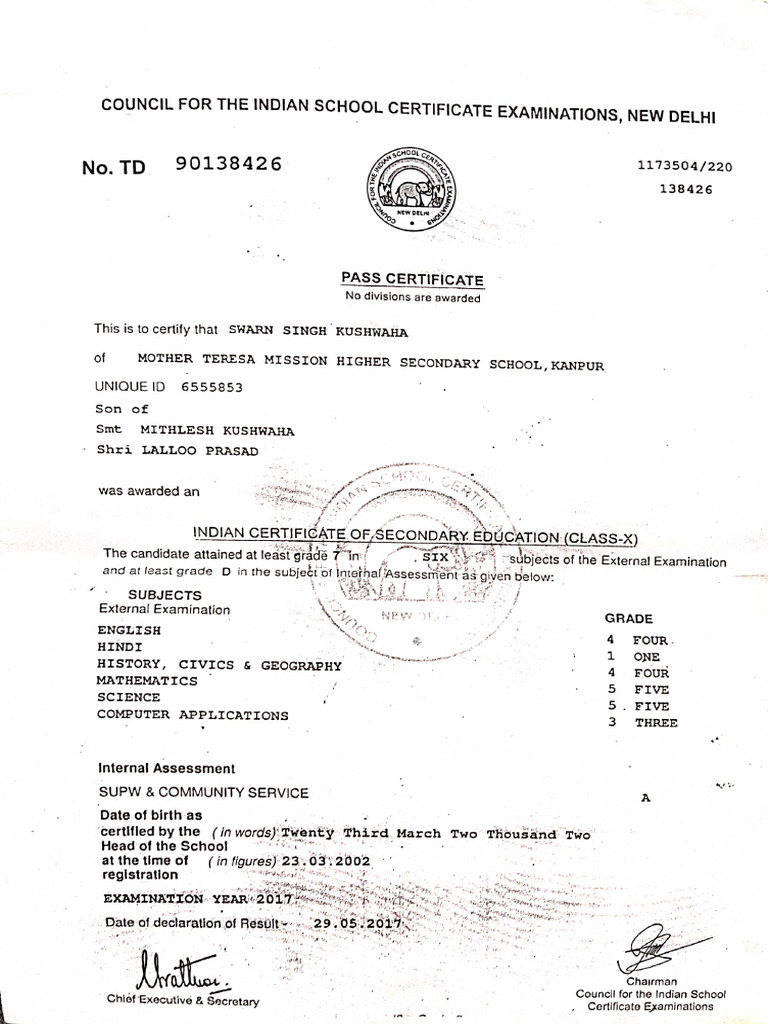 High Certificate | PDF