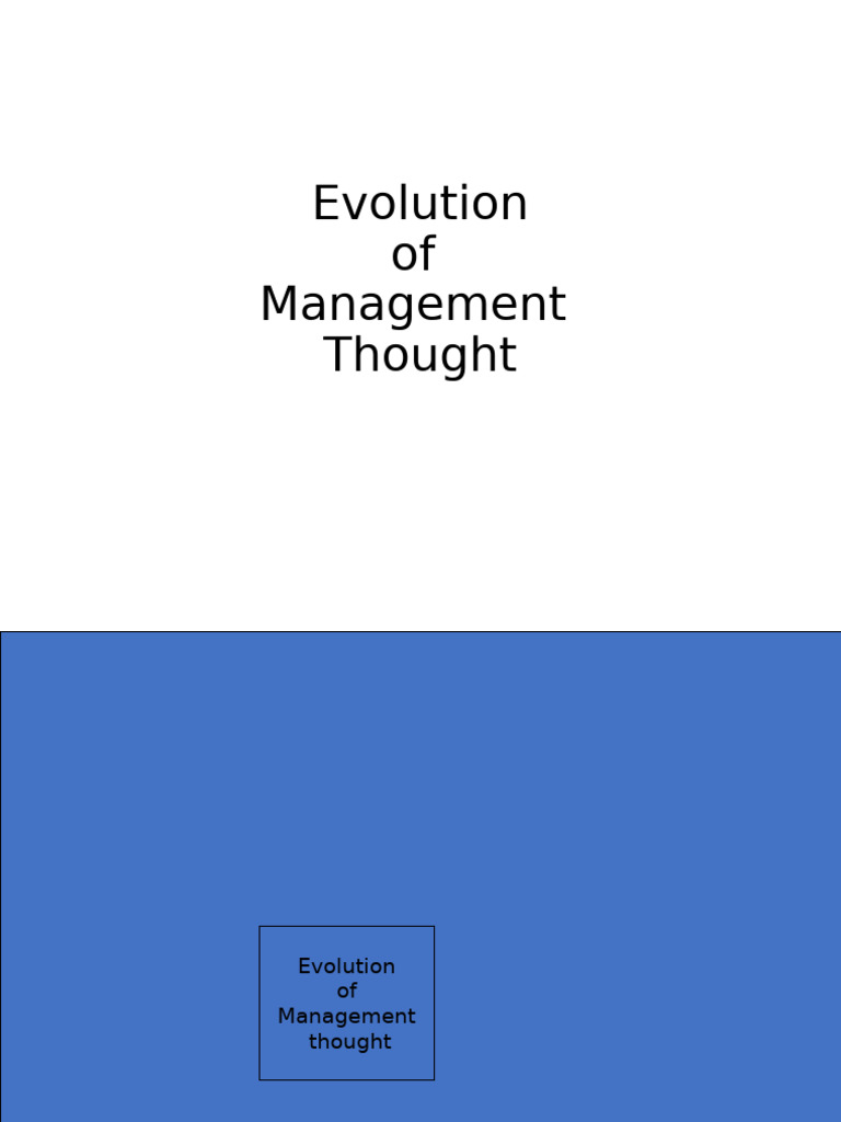 Evolution of Management Thought | PDF | Cost Of Living | Operations ...