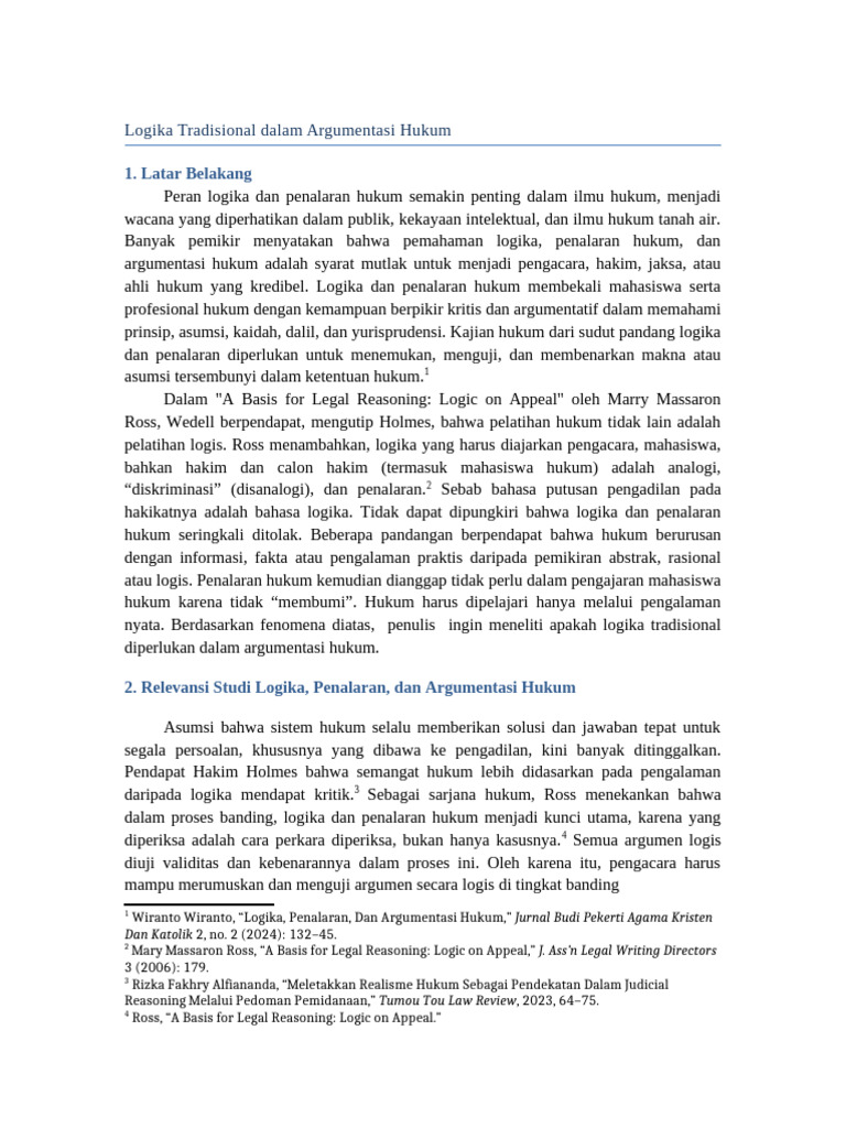 Logika dalam Argumentasi Hukum | PDF