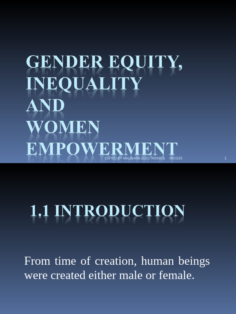 Power Point Gender Equity, Inequality and Women Empowerment | PDF ...