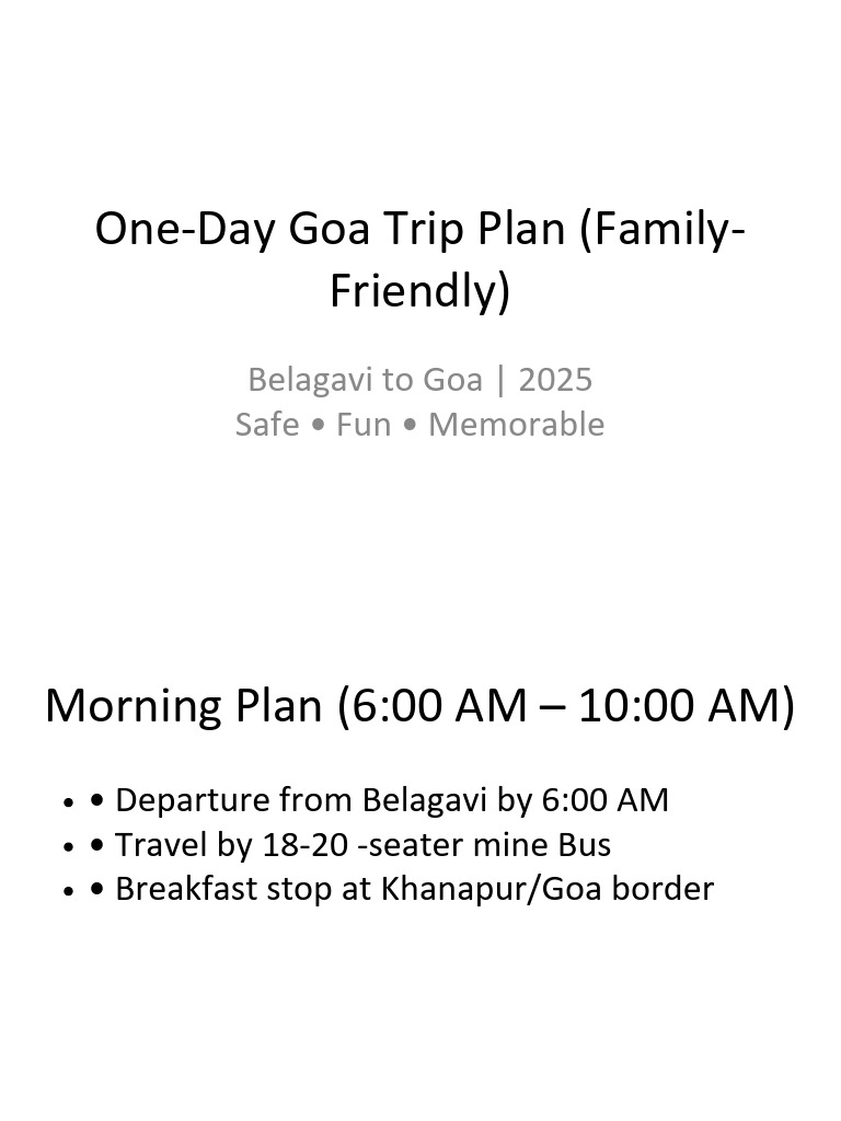 Goa - Trip - Plan - Presentation (3) .PPTX - 20250921 - 143931 - 0000 | PDF