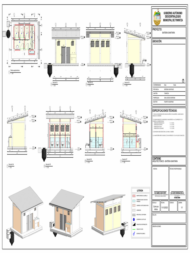 Plano - 1-1 - ARQUITECTÓNICO - BATERIA SANITARIA | PDF | Construyendo ...
