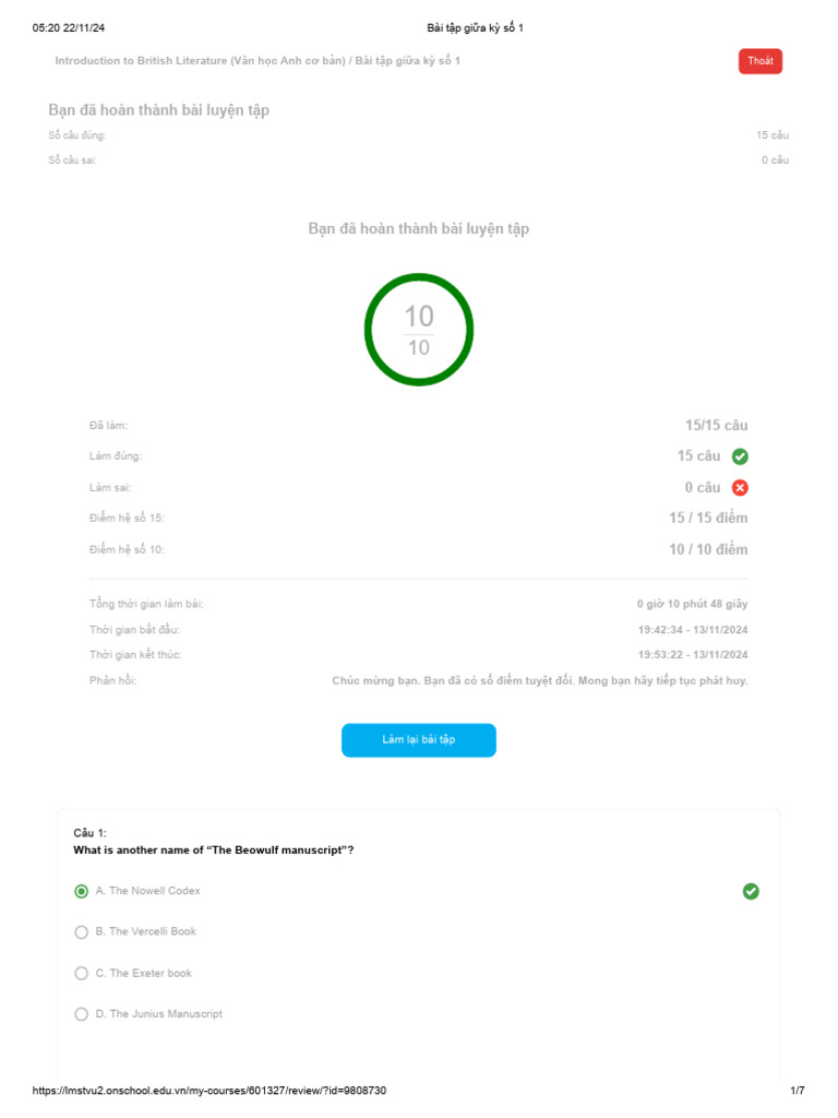 Introduction to British Literature (Văn học Anh cơ bản) | PDF