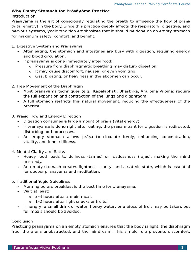 Bhramari Pranayama: Empty Stomach Rule | PDF | Prana