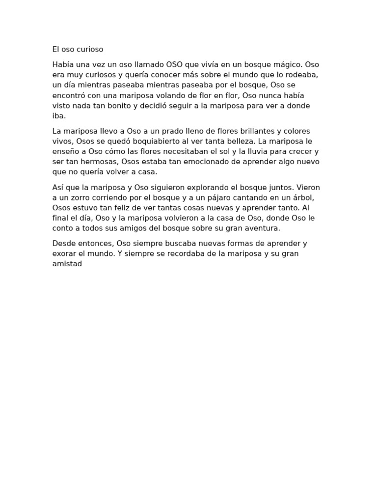 La curiosidad del oso aventurero | PDF