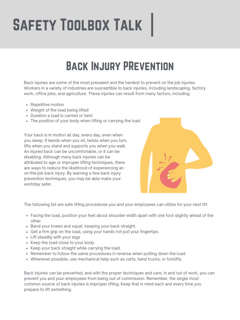 Back Injury Prevention | PDF