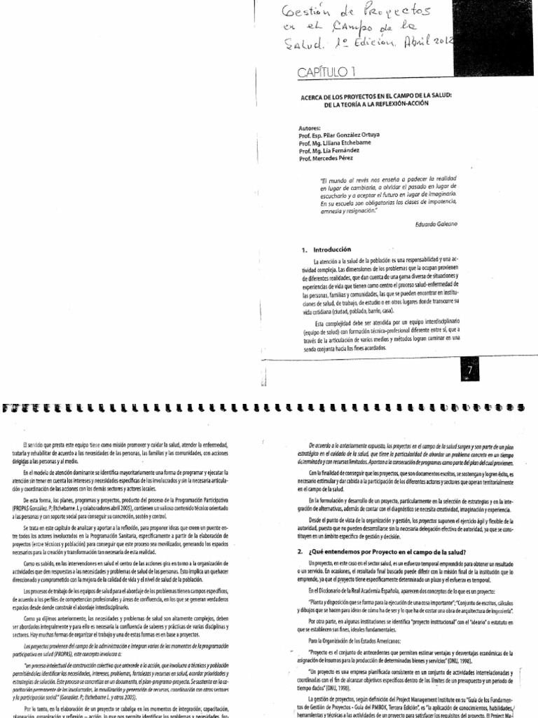 Gesti-N de Proyectos en El Campo de Salud Ortuya y Otros | PDF