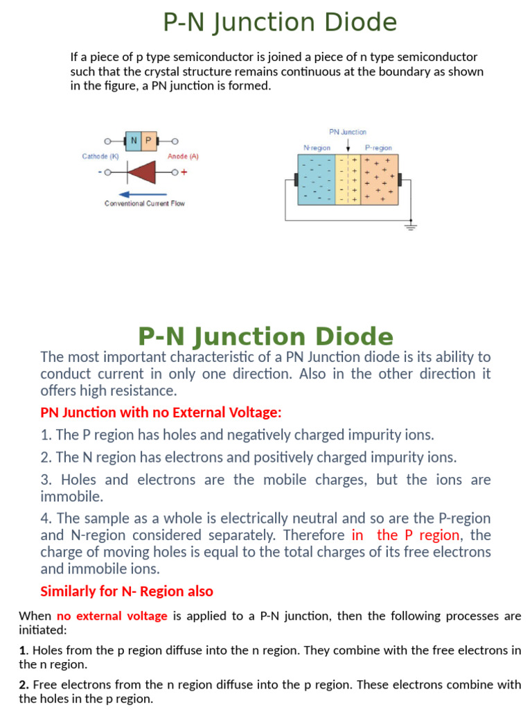 P-N Junction Diode | PDF | P–N Junction | Diode