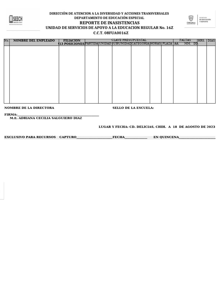 Formato de Incapacidad | PDF | Aprendizaje