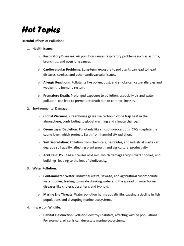 Hot Topics For English Exam Writing Section | PDF | Waste Management ...