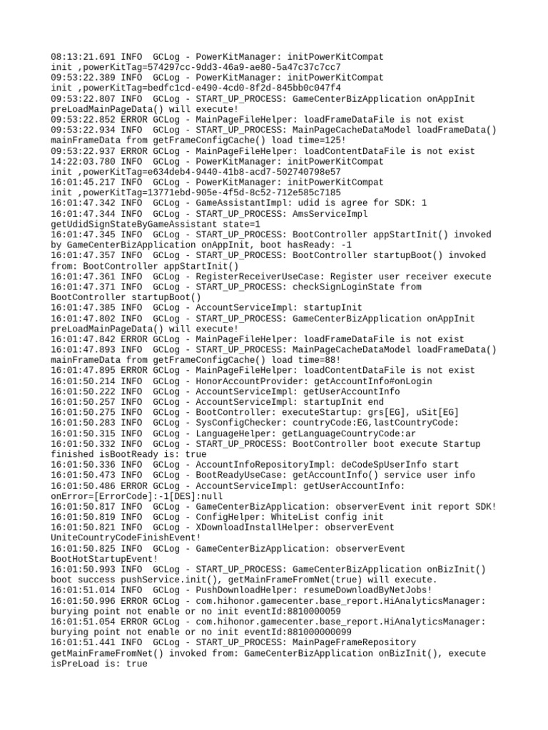 GameCenter Initialization Log Analysis | PDF | Application Layer ...