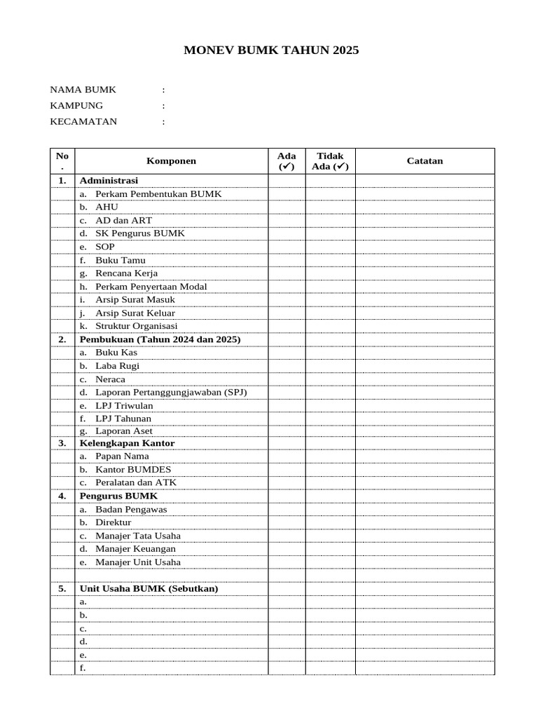 Blanko Monev Bumk 2025 | PDF