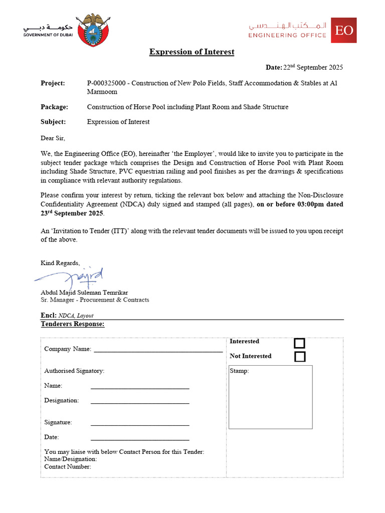 EOI - Horse Pool P 000325000 | PDF