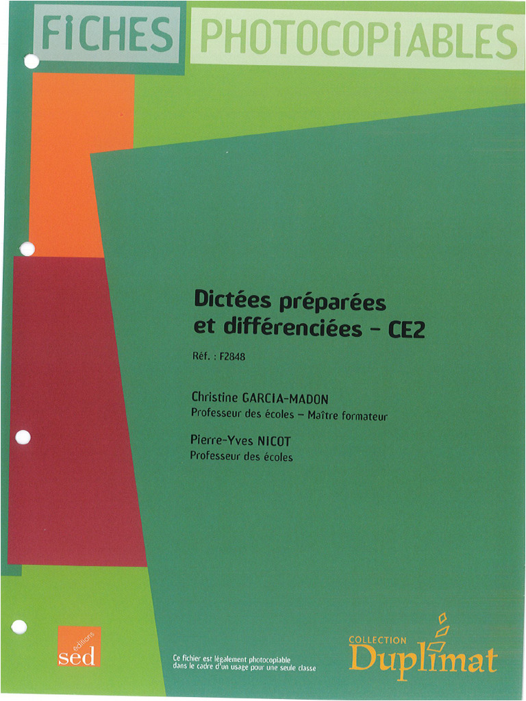 Dictées Préparées Et Différenciées CE2 | PDF