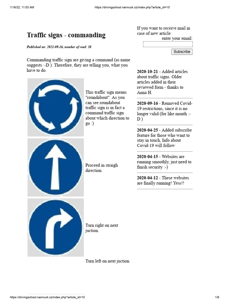 Understanding Command Traffic Signs | PDF | Traffic | Road Safety
