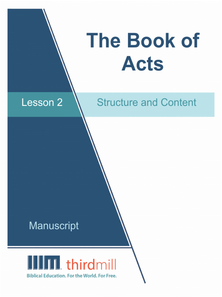 Acts Lesson 2: Structure & Content Analysis | PDF | Acts Of The ...