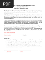 UNISA Student Declaration Form | PDF