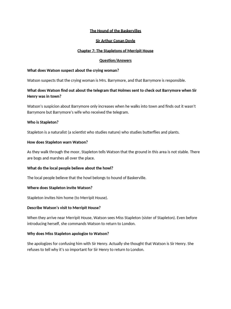 Novel CH 7 Q & A | PDF