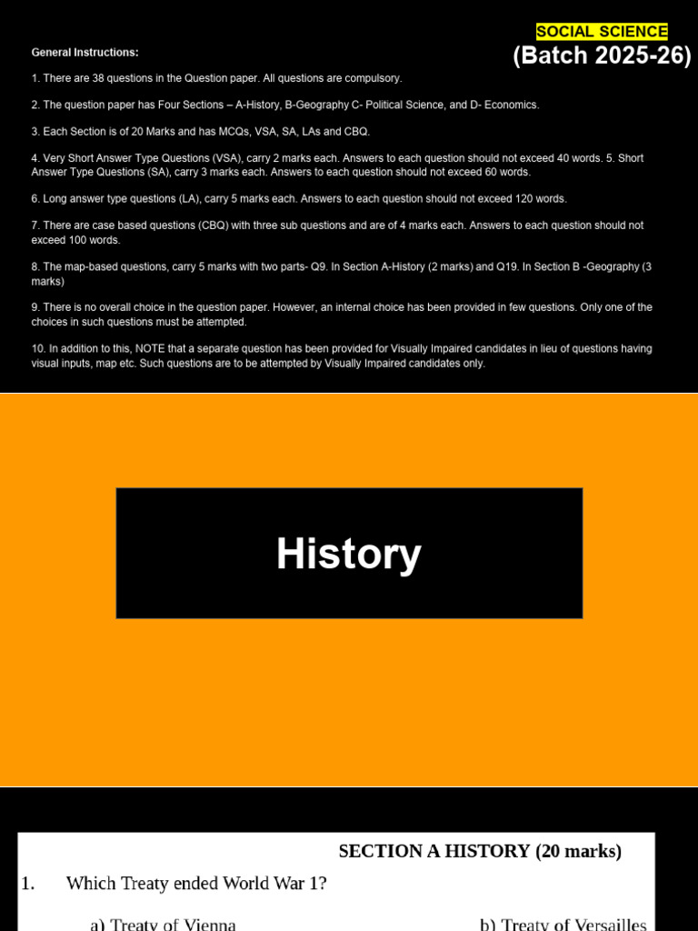 Class 9 SST Half Yearly Exam Sample Paper 2025-26 | PDF | French ...