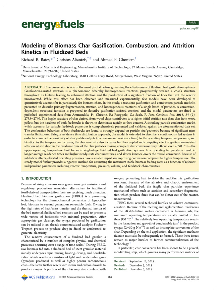 Altantzis Et Al 2016 Modeling of Biomass Char Gasification Combustion ...