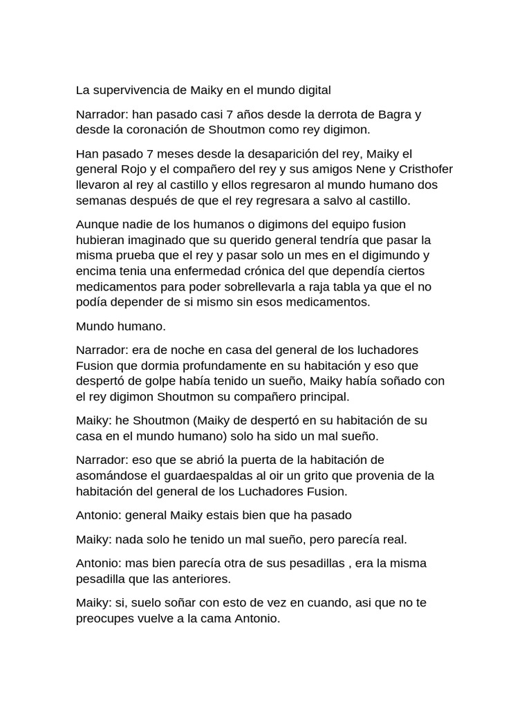 Capitulo 16 La Supervivencia de Maiky en El Mundo Digital | PDF