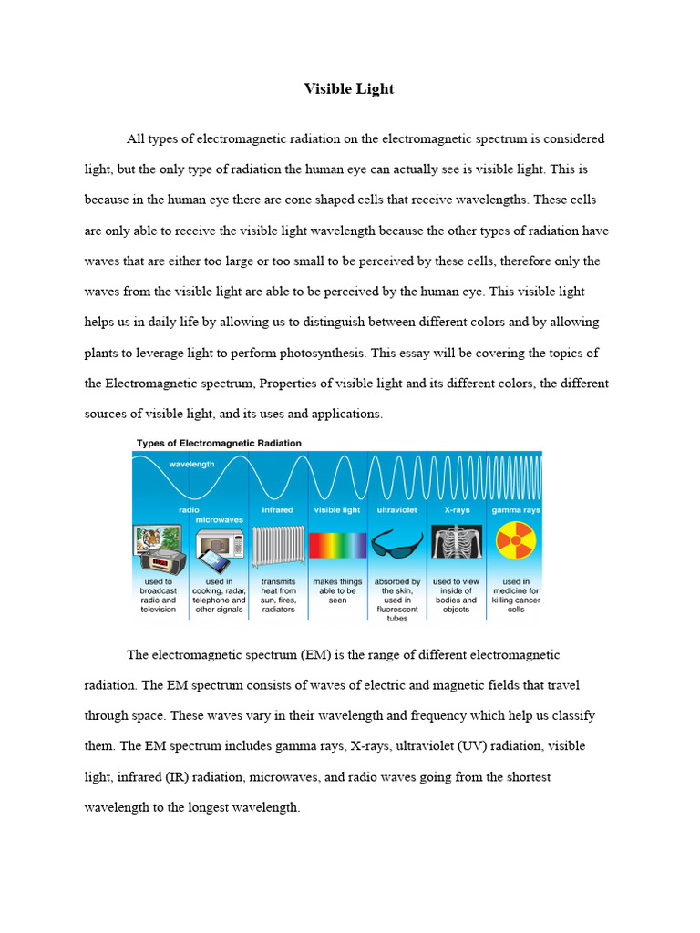 Visible Light Reserch Paper | PDF | Electromagnetic Spectrum ...
