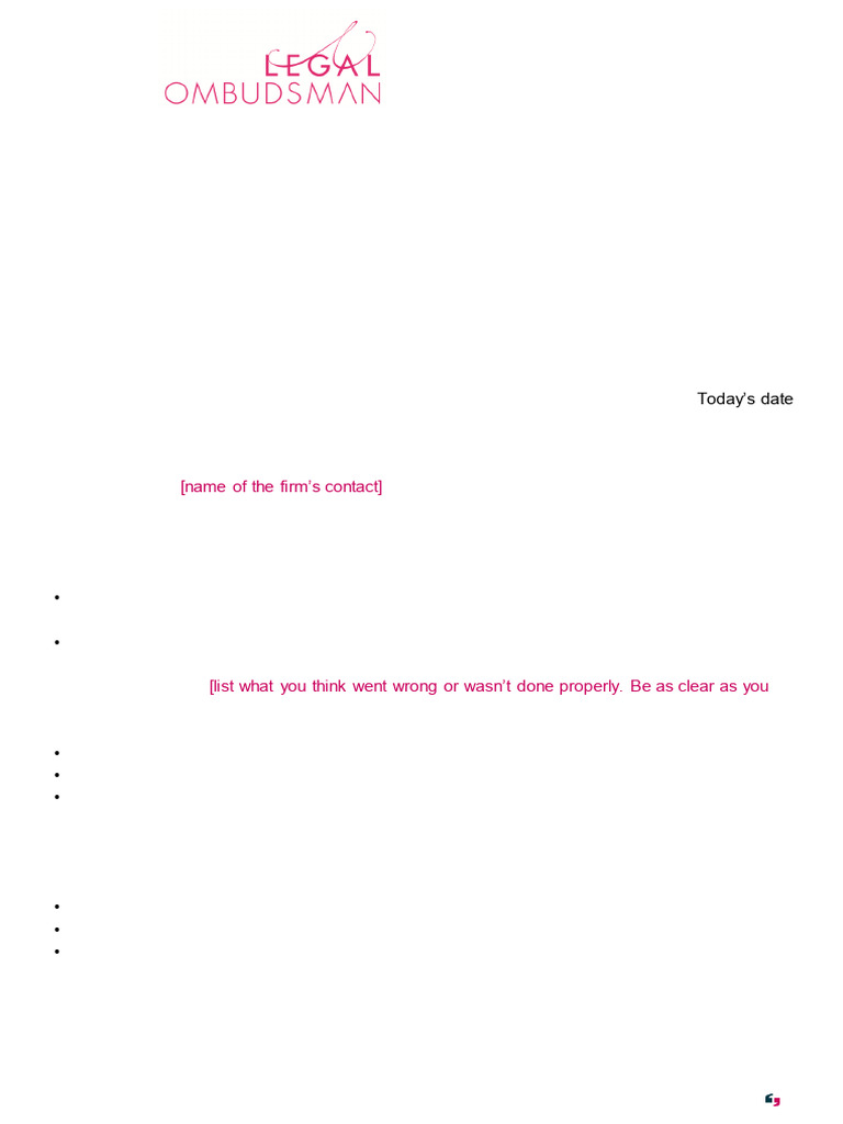 Formal Complaint Template | PDF