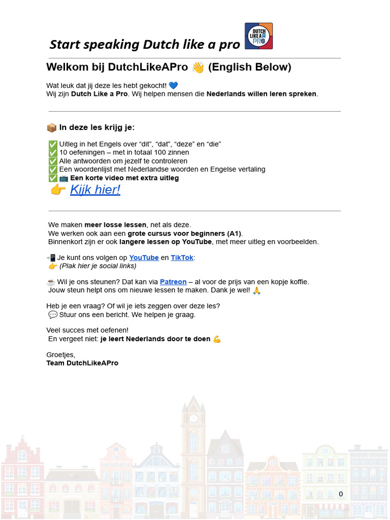 Werkboek Deze Dit Die Dat | PDF