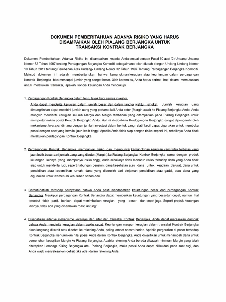 Risk Disclosures | PDF