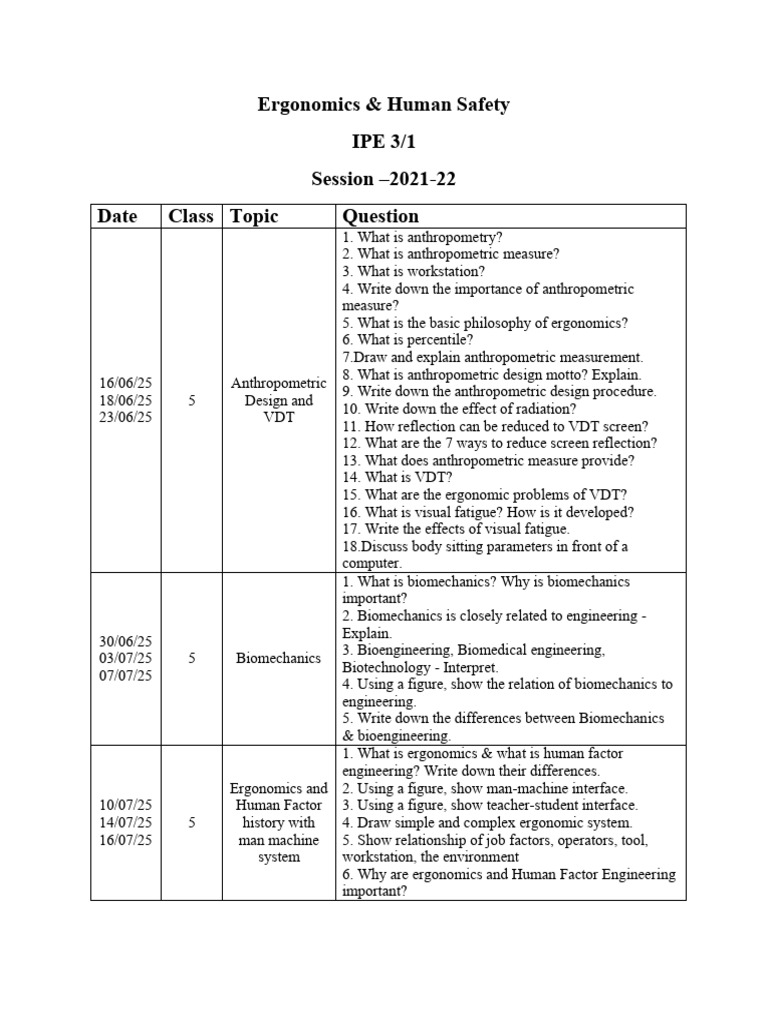 Ergonomics & Human Safety | PDF | Lighting | Anthropometry