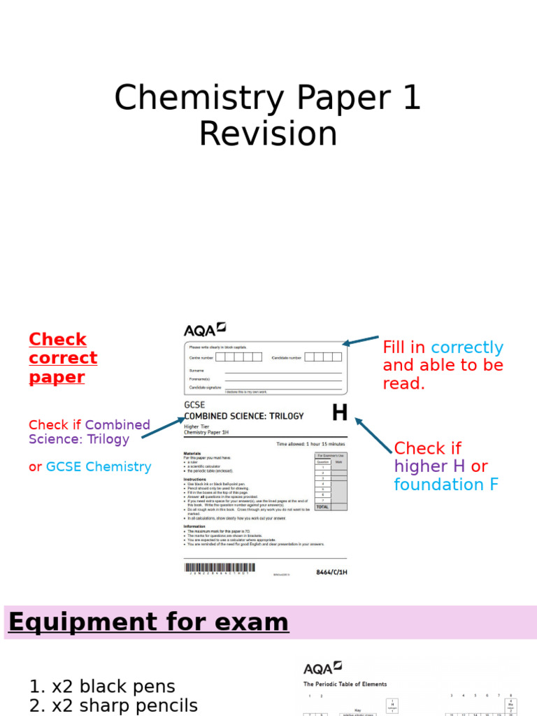 Chemistry Paper 1 Revision | PDF | Ion | Chemical Bond