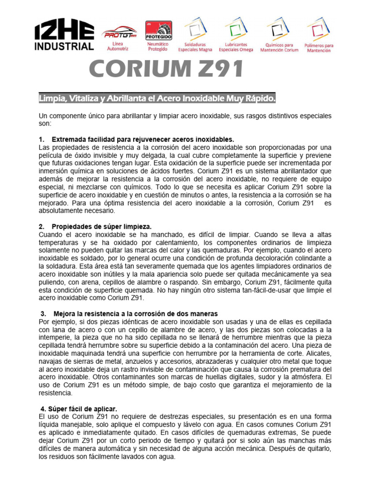 FT Corium 91 | PDF | Corrosión | Acero