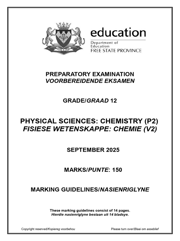 Physical Sciences p2 Prep Sept 2025 MG Eng Afr | PDF | Intermolecular Force | Molecules