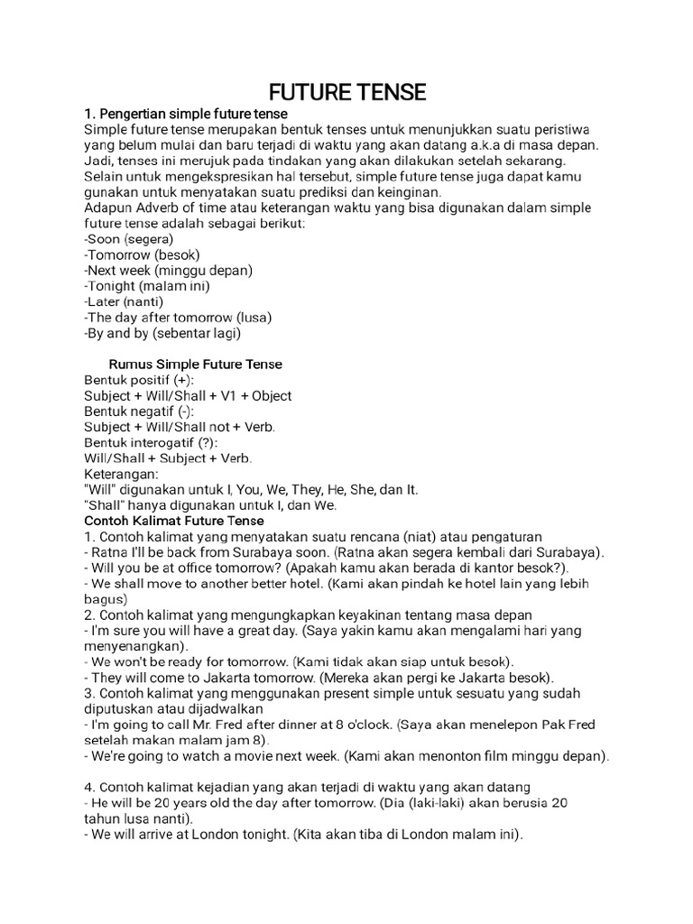 Materi Future Tense | PDF