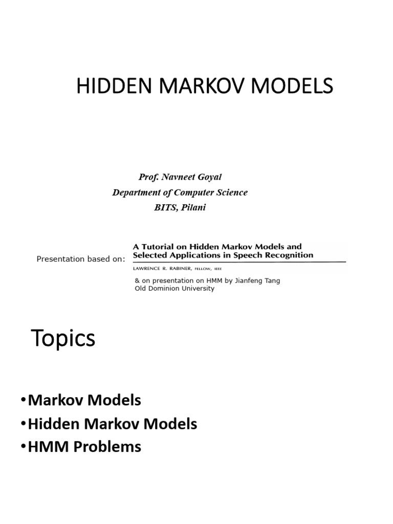 Markov Hidden Markov Models | PDF | Markov Chain | Statistical Theory