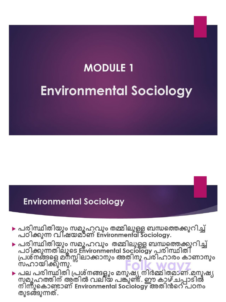Environmental Sociology Module 1 | PDF