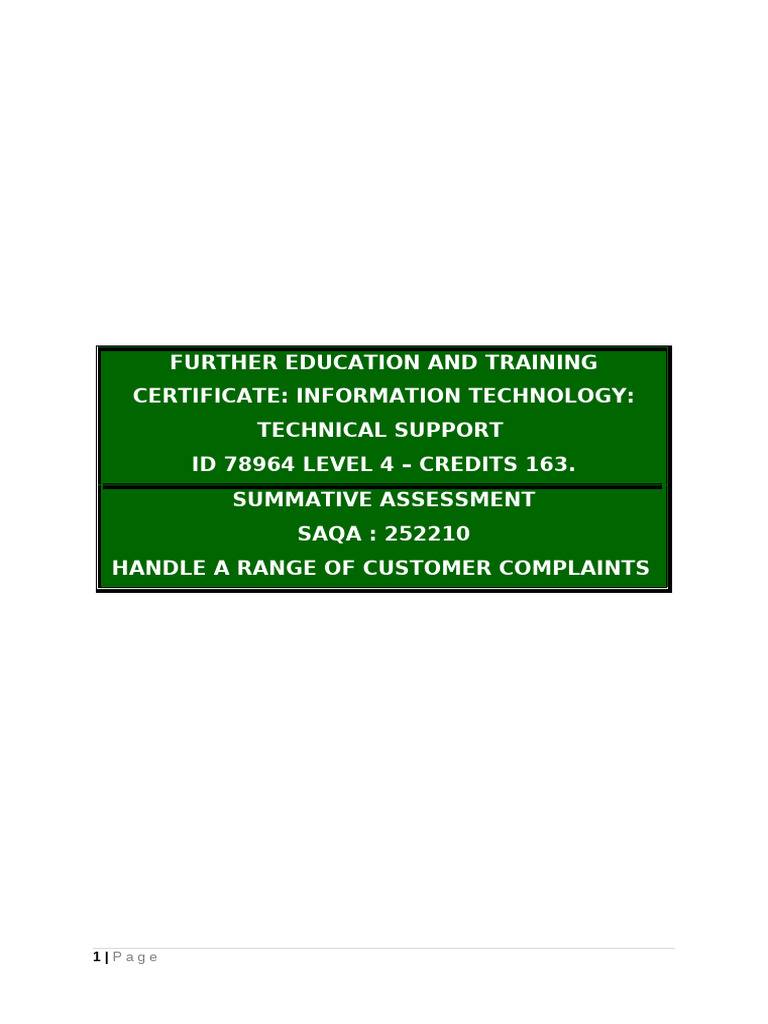 Samkelo Mabaso Saqa 252210-Summative-Assesment | PDF | Educational Assessment | Learning