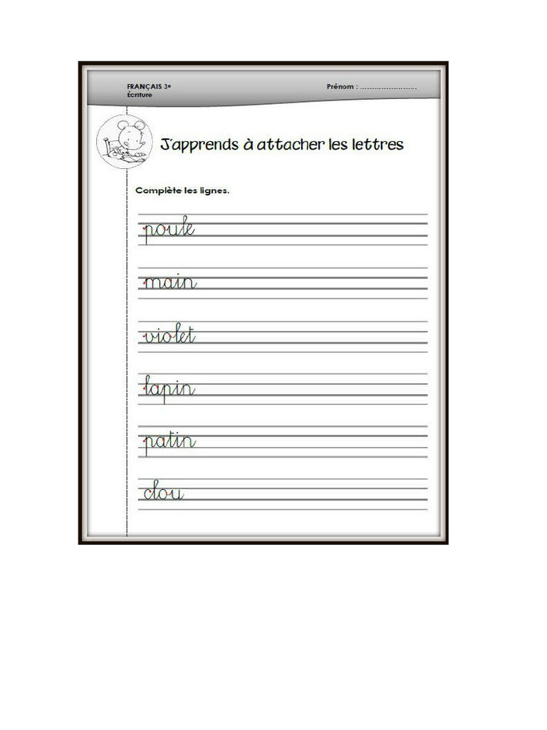 Apprendre À Attacher Les Lettres | PDF