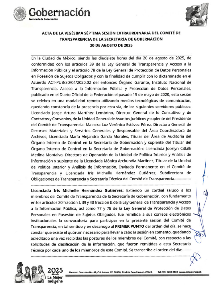 Anexo 3. ACTA 27ma SE | PDF