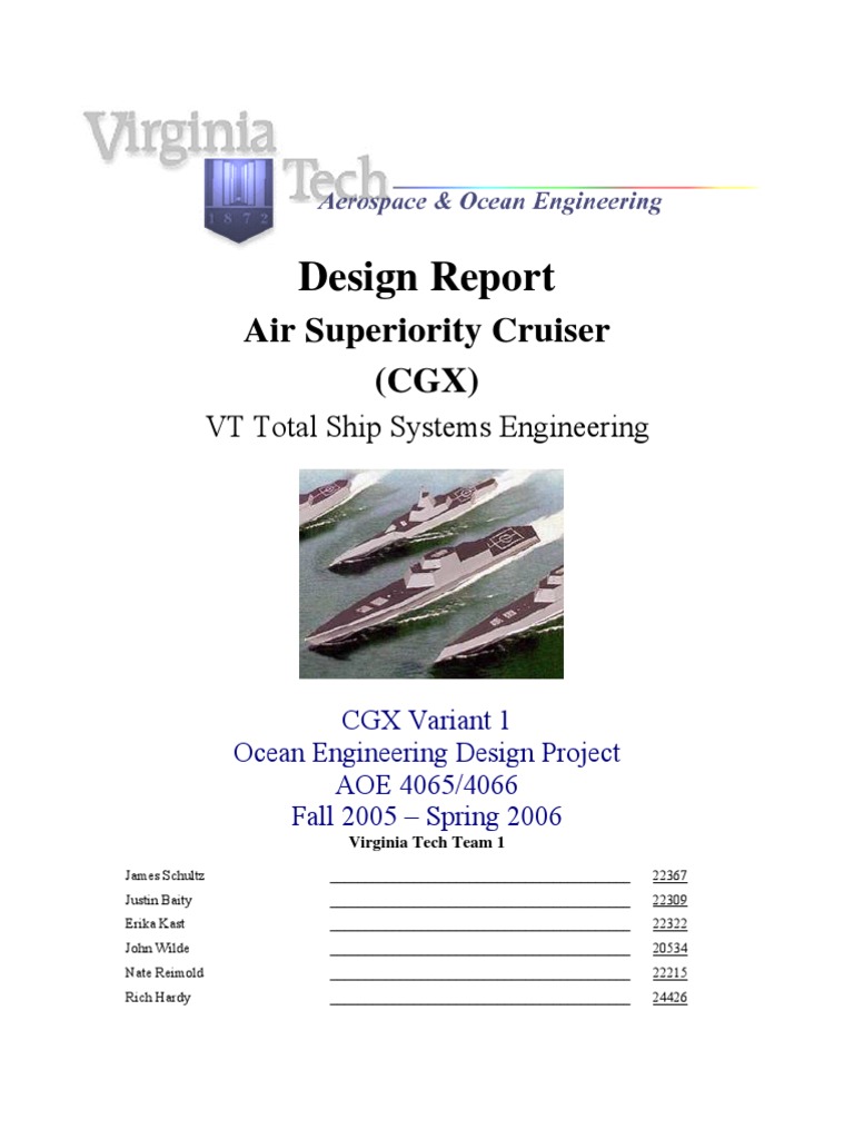 CGX Air Superiority Cruiser Design Report | PDF | Anti Submarine ...