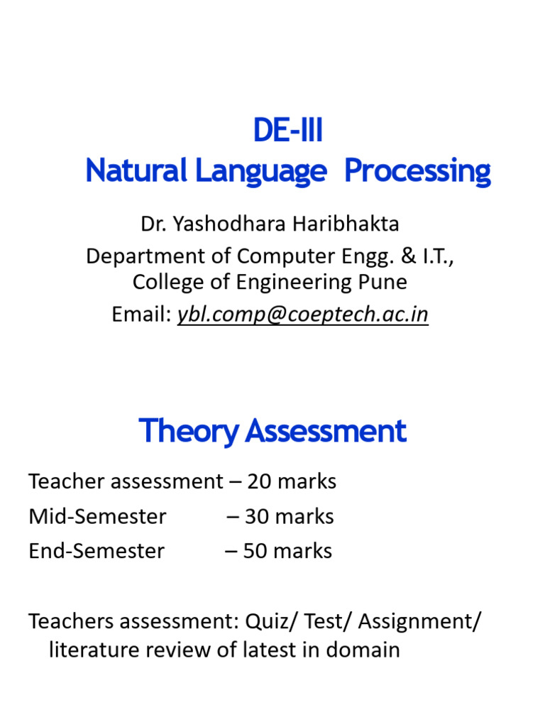 Lecture-1-Introduction To Natural Language Processing-2024 | PDF ...