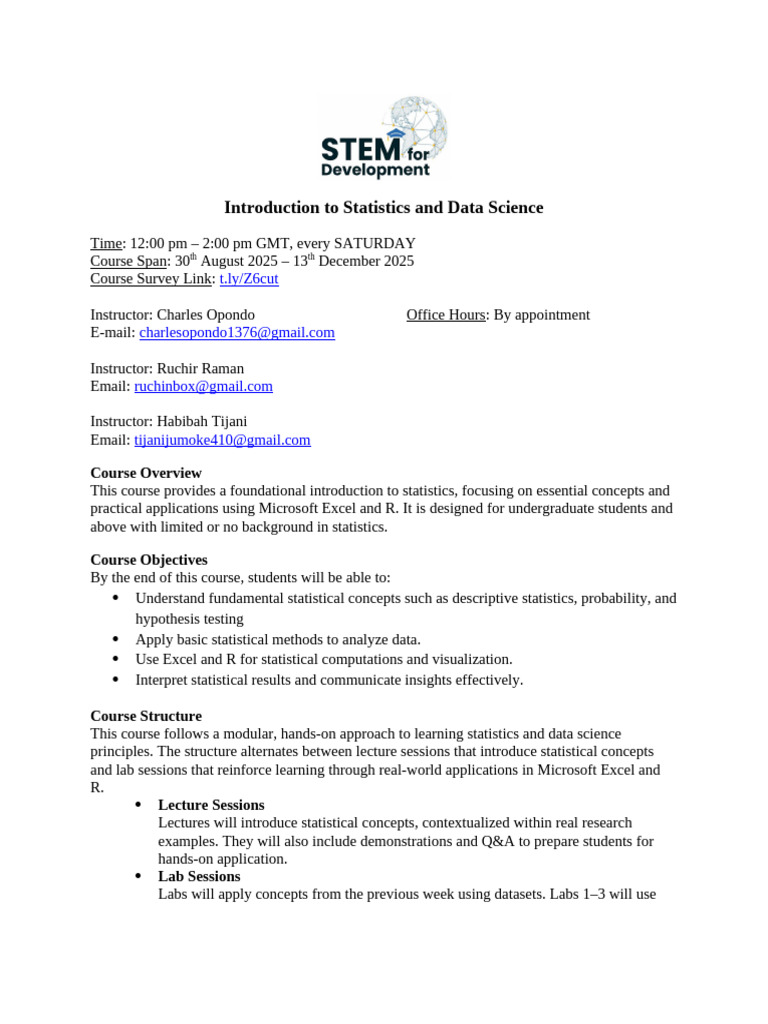 Intro to Statistics & Data Science Course | PDF | Statistics | Analysis ...