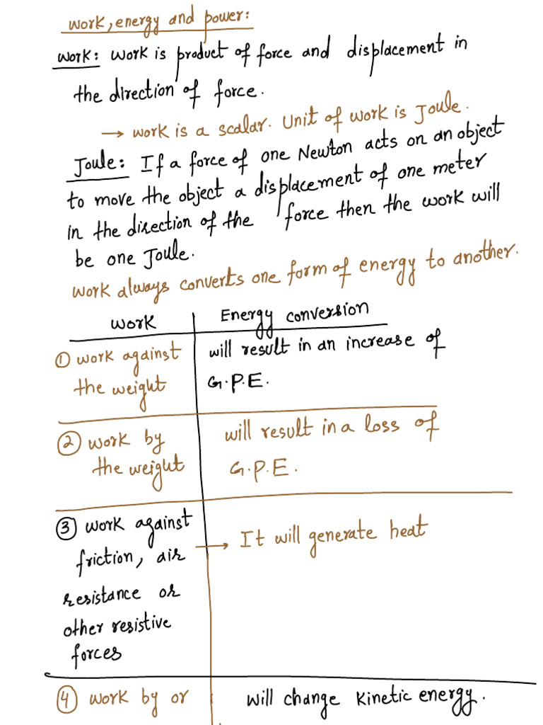 Work, Energy, and Power Concepts Explained | PDF | Force | Power (Physics)