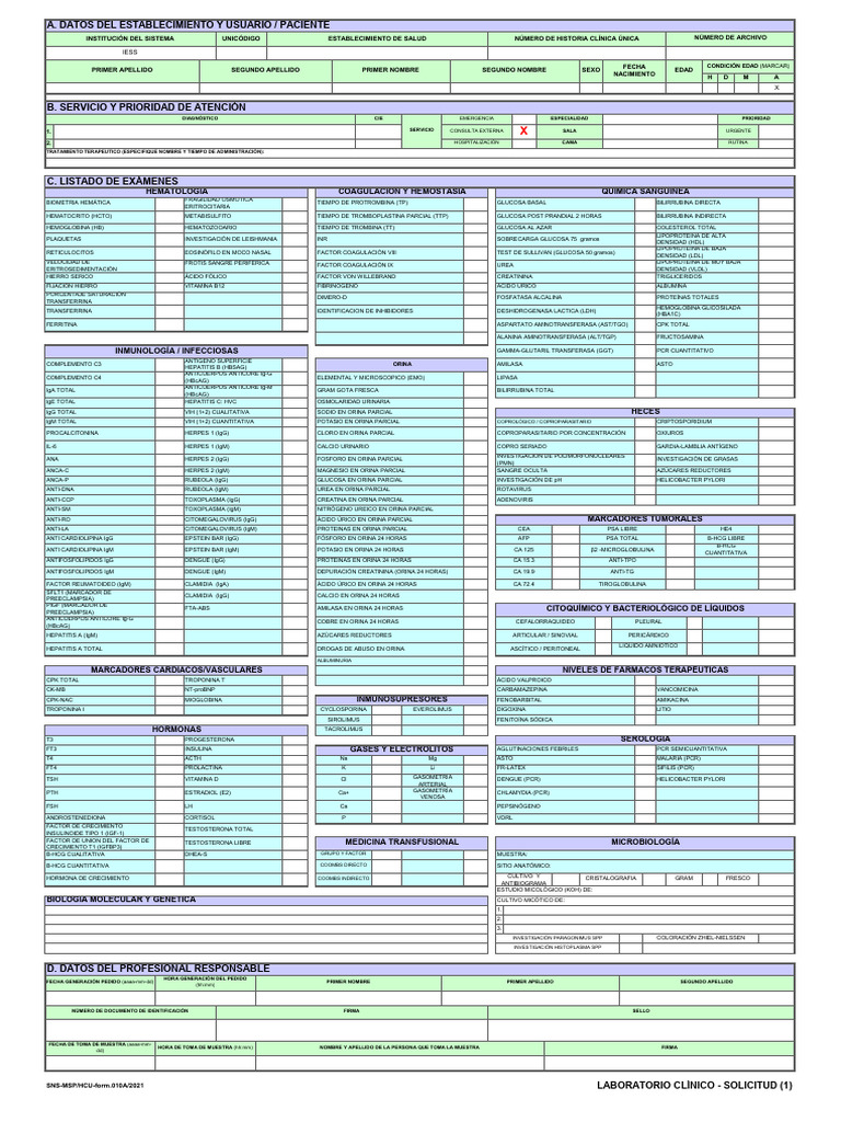 sns-msp_hcu-form.010a_2021_laboratorio_clinico_solicitud | PDF | Orina ...
