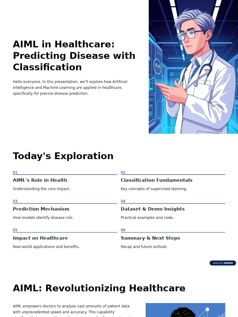 AIML in Healthcare Predicting Disease With Classification | PDF ...
