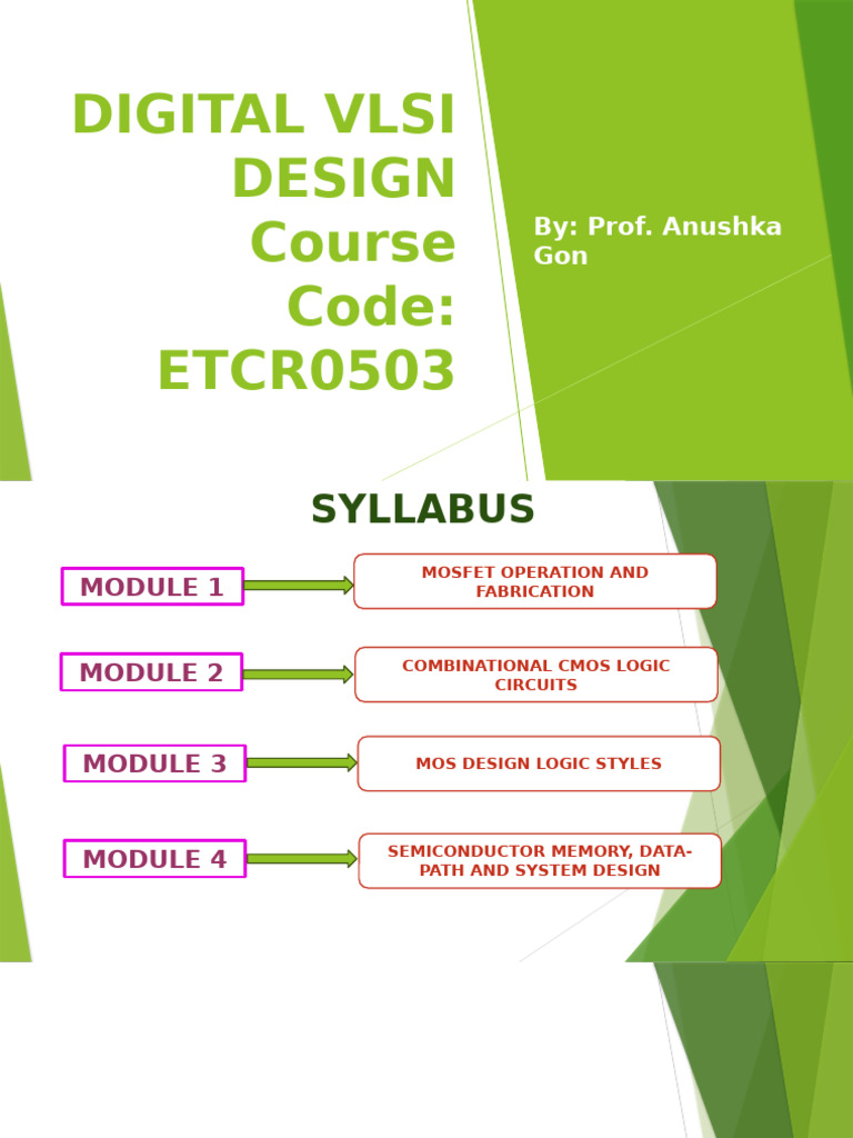 Digital VLSI Design 3 | PDF | Mosfet | Field Effect Transistor