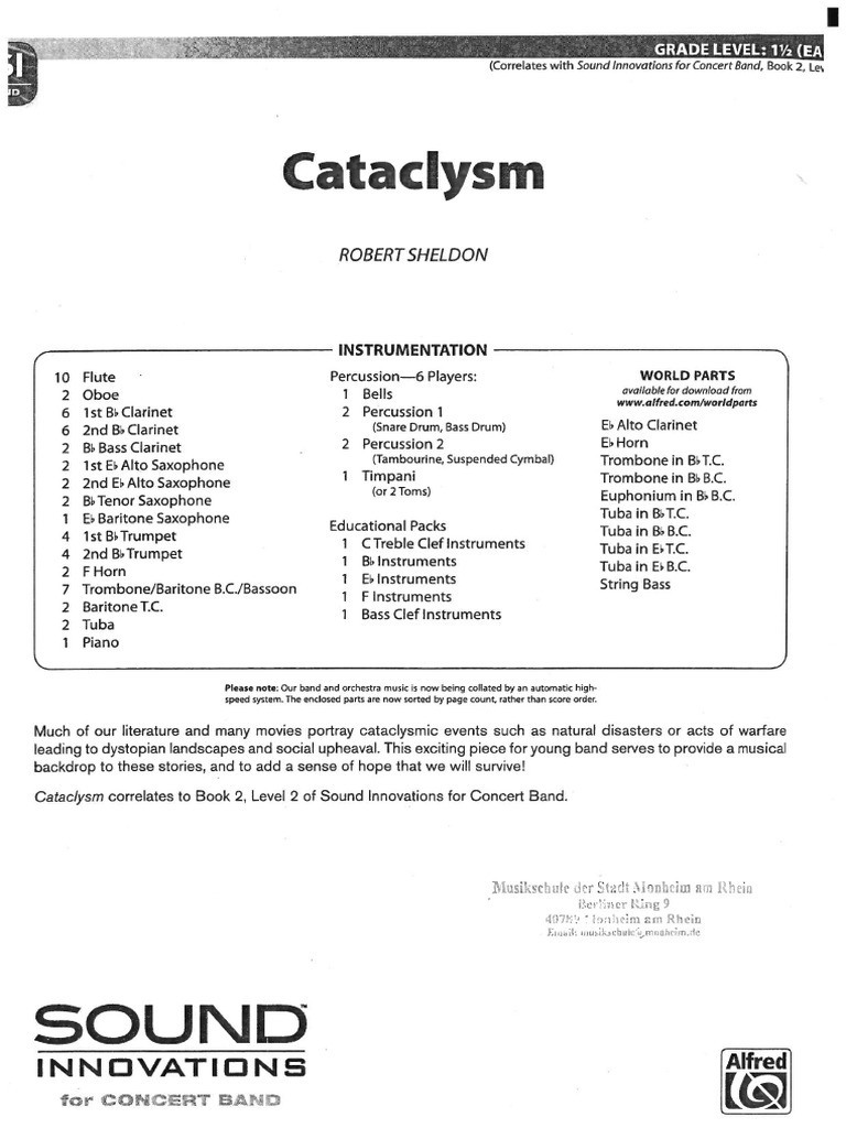 Cataclysm Partitur Sheldon | PDF