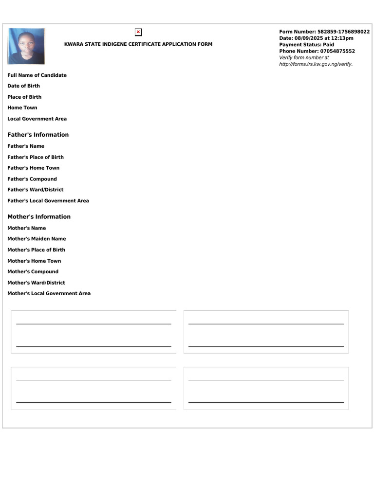 Indigene Form Adesewa Adeyemi 582859-1756898022 | PDF