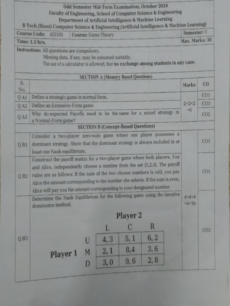 CSE AIML 3rd Year Past Papers | PDF
